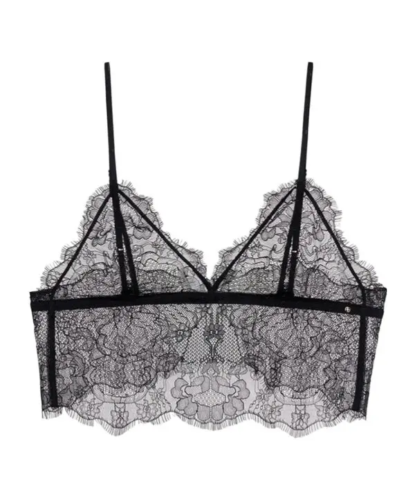 ANINE BING Lace Scallop Hem Bralette