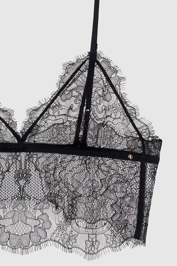 ANINE BING Lace Scallop Hem Bralette