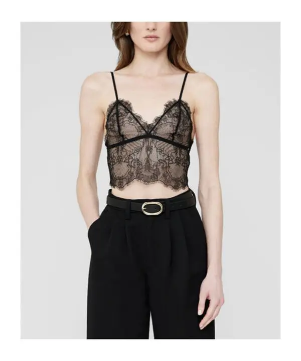 ANINE BING Lace Scallop Hem Bralette