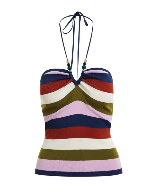 Essentiel Antwerp Bead-embellished Striped Top - Multicolor