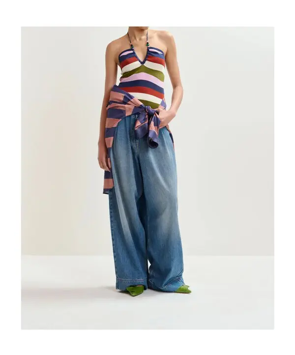 Essentiel Antwerp Bead-embellished Striped Top