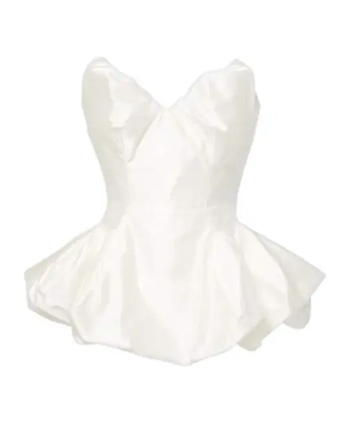 VIVIENNE WESTWOOD Bridal Raven Peplum Satin Corset - Ivory
