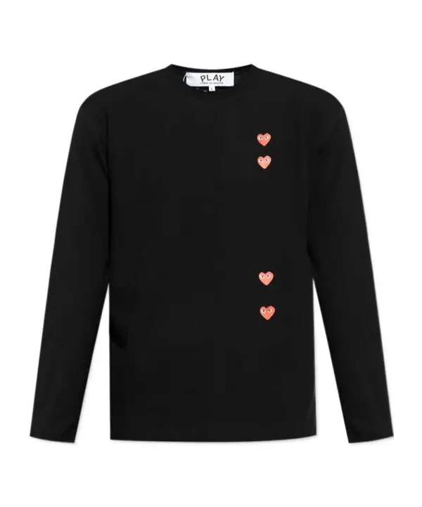 Play Comme Des Garcon Comme Des Garçons Play Logo Printed Crewneck T-shirt - Black