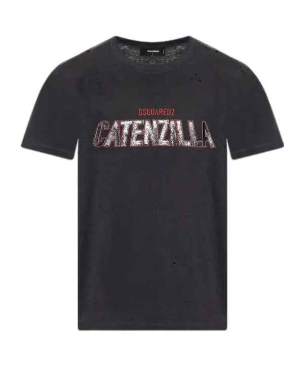 Dsquared2 Distressed Crewneck Printed T-shirt