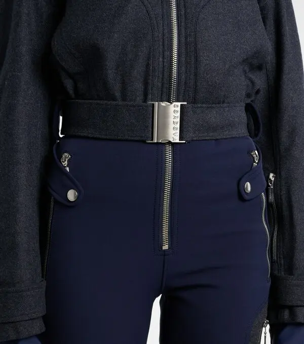 Cordova Zippered Long-sleeved Ski Jumpsuit With Belted Waist