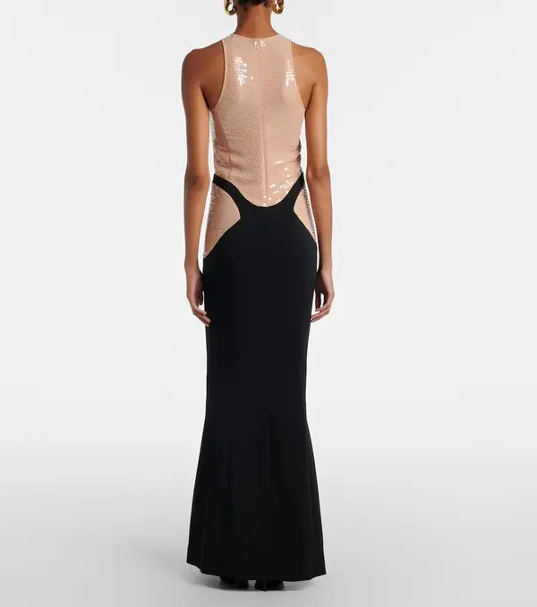 MUGLER Sequin Ruffle Dress