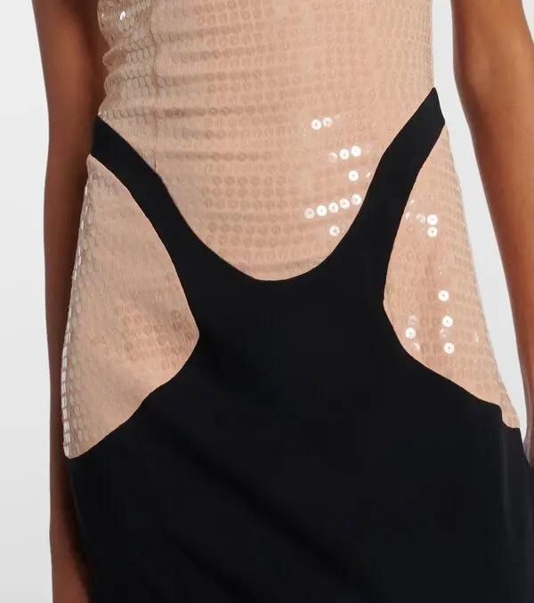 MUGLER Sequin Ruffle Dress