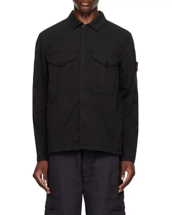 Stone Island Logo Patch Long-sleeved Jacket