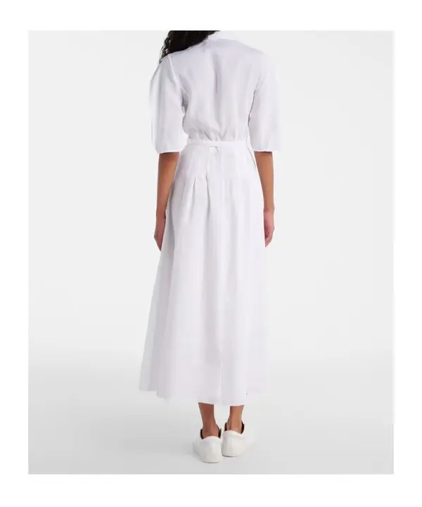 Gabriela Hearst Puff Sleeve Collared Shirt Dress