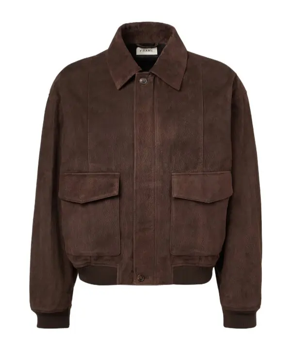 FRAME Flap Pocket Leather Jacket - Black