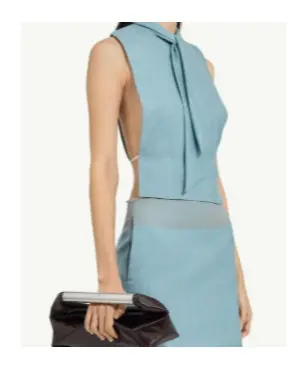 MAISON MARGIELA Sleeveless Cropped Top With Pussy-bow Detail