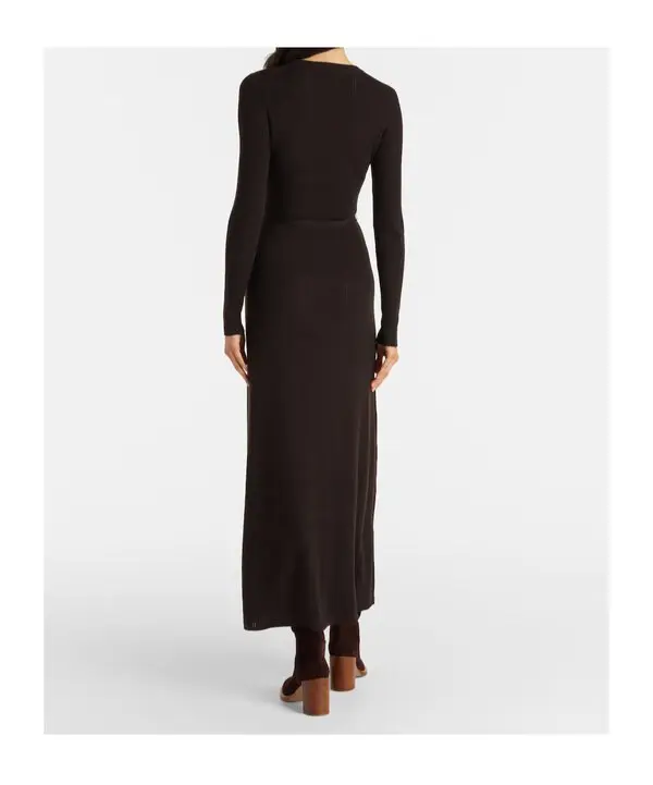 Gabriela Hearst Long Sleeve Ribbed Knit Maxi Dress