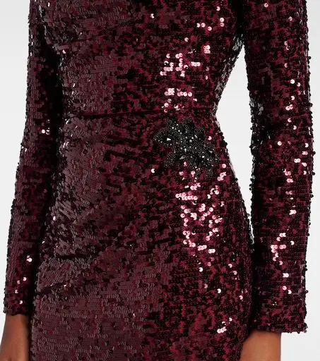 Erdem Draped Sequined Gown
