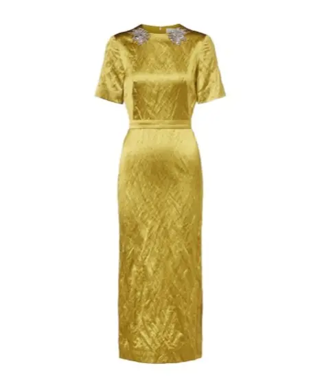 Erdem Embellished Satin Midi Dress