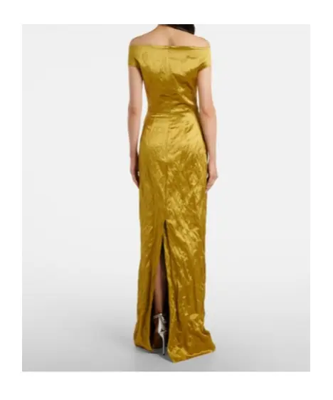Erdem Embellished Off-shoulder Satin Gown