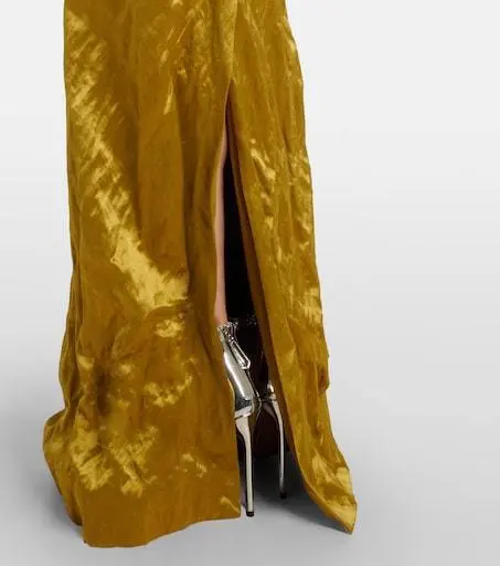 Erdem Embellished Off-shoulder Satin Gown