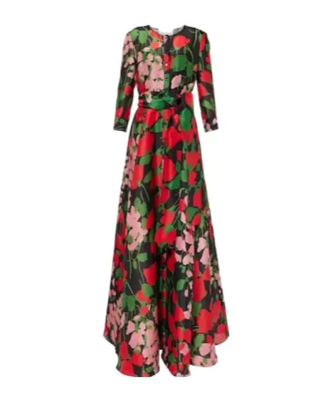 Carolina Herrera Floral Silk Gazar Gown - Multicolor