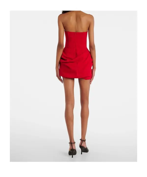 Magda Butrym Draped Wool-blend Bustier Dress