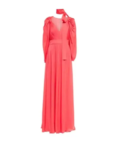 Elie Saab Pleated Silk Chiffon Gown