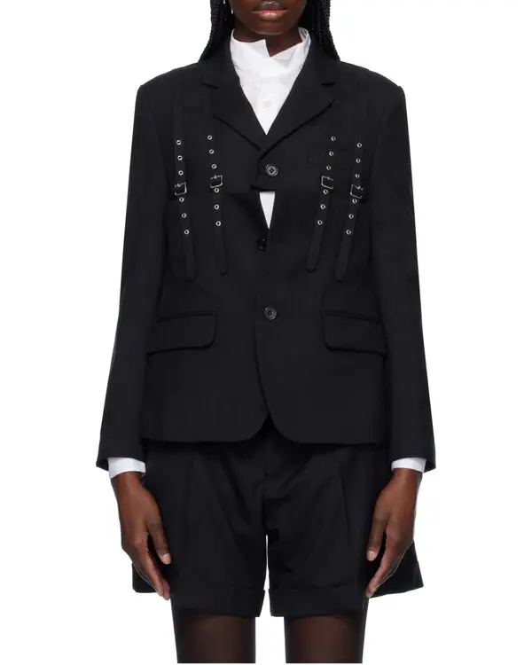 Comme Des Garçons Buckled Detail Blazer