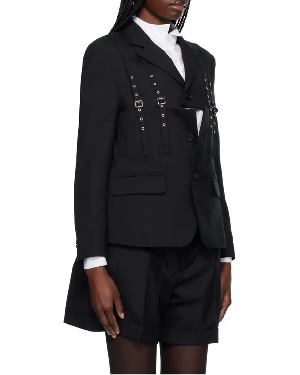 Comme Des Garçons Buckled Detail Blazer