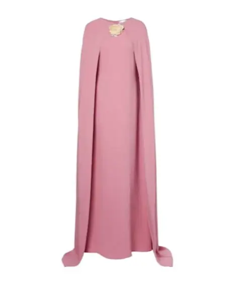 Oscar De La Renta Caped Silk-blend Georgette Gown - Pink