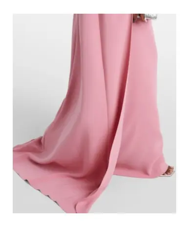 Oscar De La Renta Cape Effect Gown With Floral Embellishment