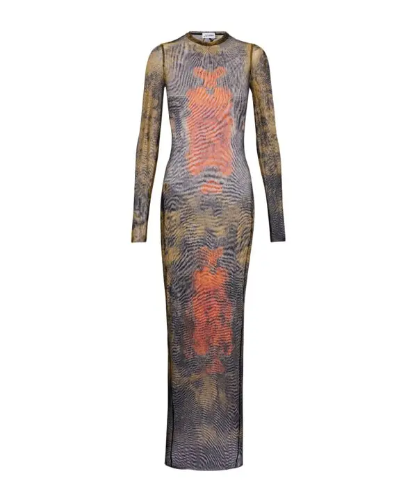 JEAN PAUL GAULTIER Médallion Printed Mesh Maxi Dress - Multicolor