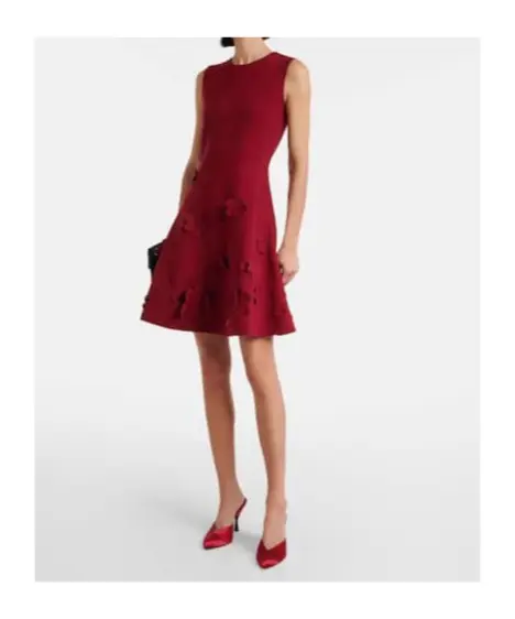 Oscar De La Renta Floral Knitted Mini Dress