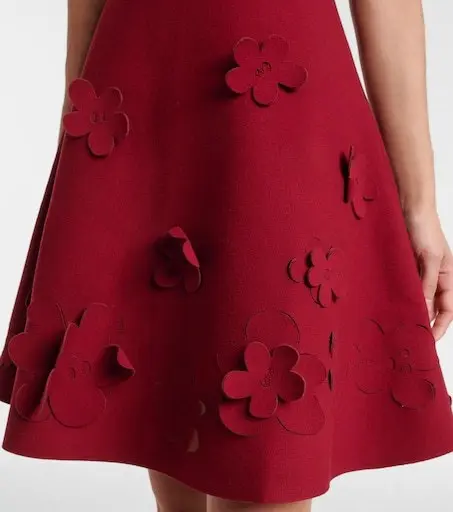 Oscar De La Renta Floral Knitted Mini Dress