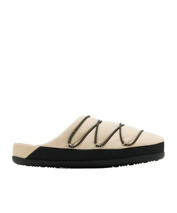 Moon Boot Quilted Flat Slippers - Light Brown