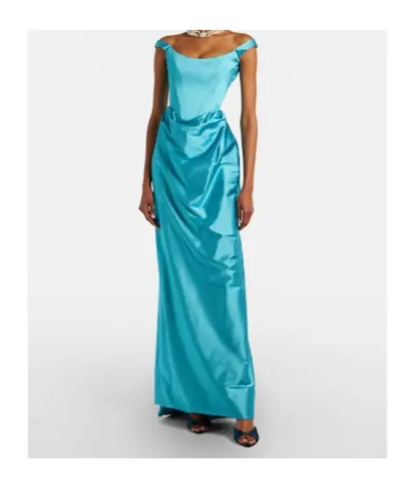 VIVIENNE WESTWOOD Nova Camille Satin Bustier Gown - Blue