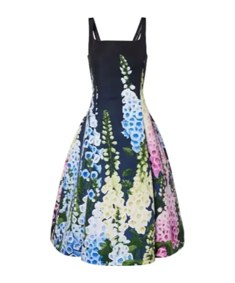 Oscar De La Renta Floral Faille Cocktail Dress - Multicolor