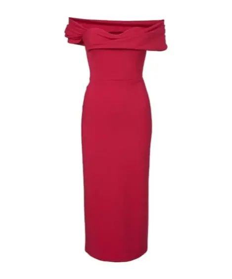 Carolina Herrera Off-shoulder Wool-blend Cocktail Dress - Red
