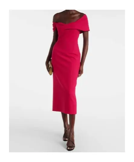 Carolina Herrera Off-shoulder Wool-blend Cocktail Dress