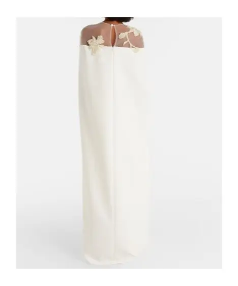 Safiyaa Bridal Ambere Embellished Crepe Gown With Cape Effect