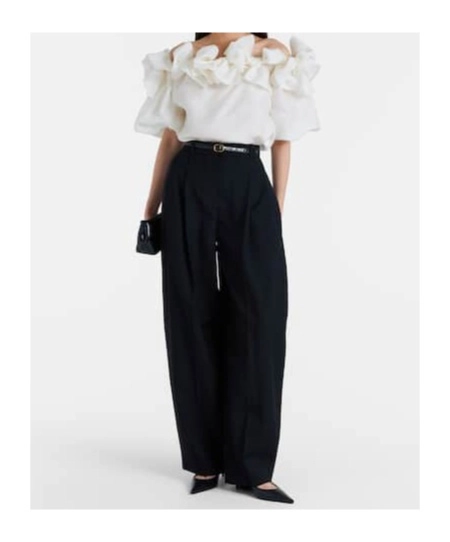 Carolina Herrera Off-shoulder Silk Top With Ruffle Detail