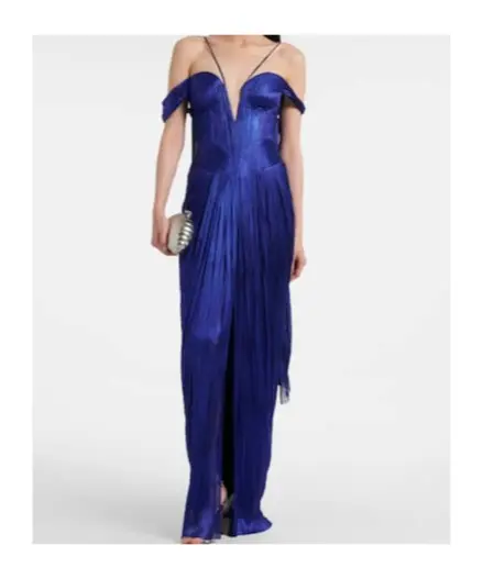 MARIA LUCIA HOHAN Camilla Metallic Silk Tulle Bustier Gown