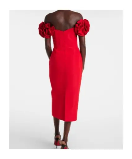 Carolina Herrera Off-shoulder Silk Cocktail Dress With Ruffled Sleeves