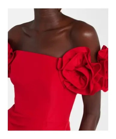 Carolina Herrera Off-shoulder Silk Cocktail Dress With Ruffled Sleeves