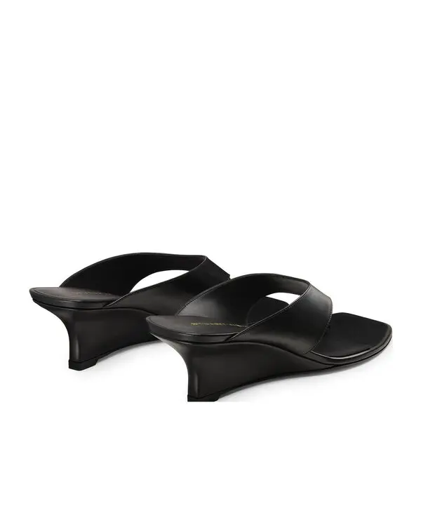 STUART WEITZMAN Vinnie Wedge Thong Sandals - Black