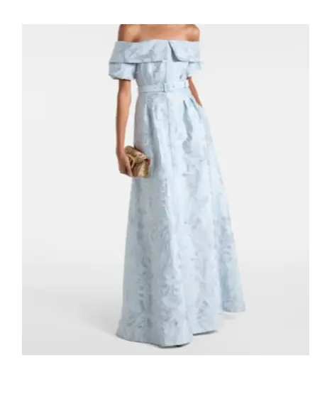 Rebecca Vallance Anneli Cotton-blend Brocade Gown - Gray