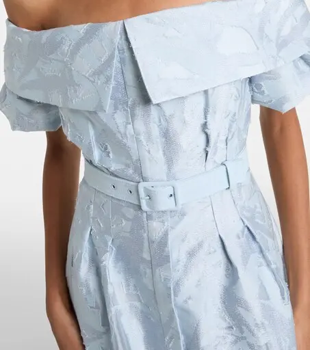 Rebecca Vallance Anneli Cotton-blend Brocade Gown - Gray