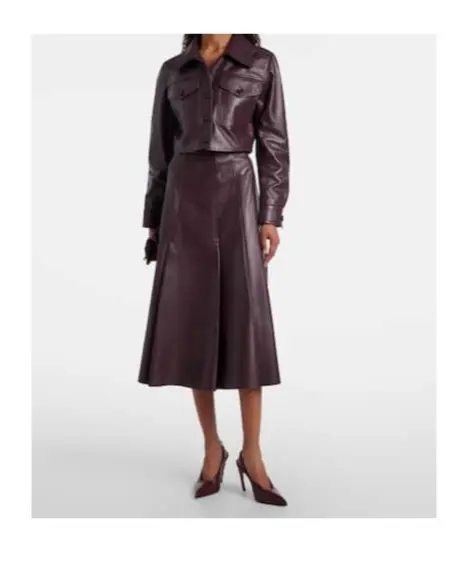 EMILIA WICKSTEAD High-rise Leather Midi Skirt