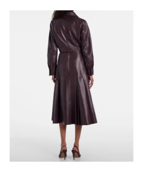 EMILIA WICKSTEAD High-rise Leather Midi Skirt