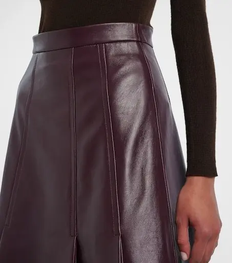 EMILIA WICKSTEAD High-rise Leather Midi Skirt