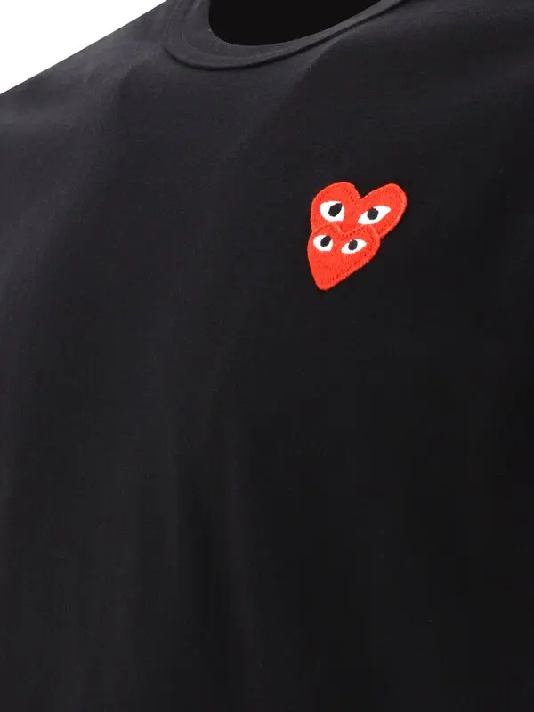 Play Comme Des Garcon Comme Des Garçons Play Double Heart Crewneck T-shirt