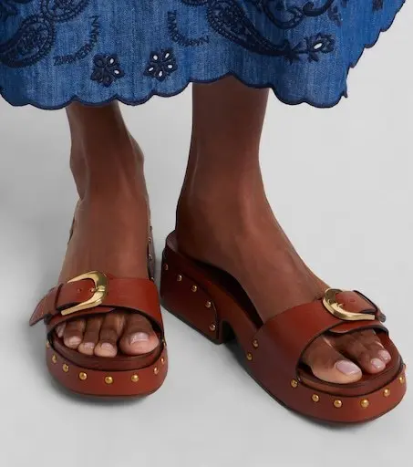 Zimmermann Wooden Sole High-heel Slides