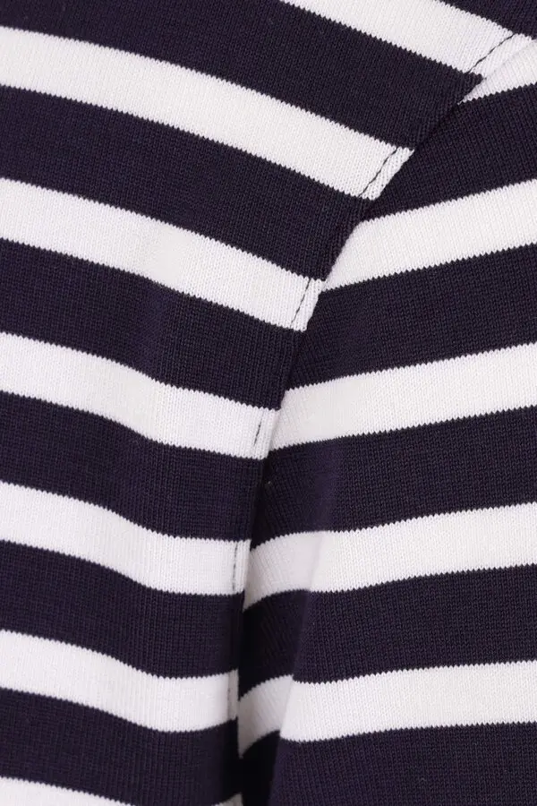 Maison Kitsuné Maison Kitsun Bold Fox Head Patch Striped T-shirt