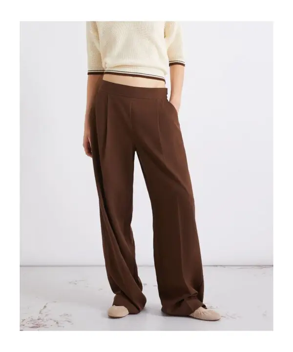 Marella Washed Linen-blend Trousers